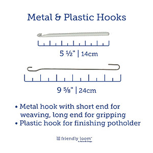 Friendly Loom Potholder 7" Traditional Size Green Potholder Plus Loom Kit with Rainbow Color Cotton Loops Make 6 Potholders, Weaving Crafts for Kids & Adults, Made in The USA by Harrisville Designs