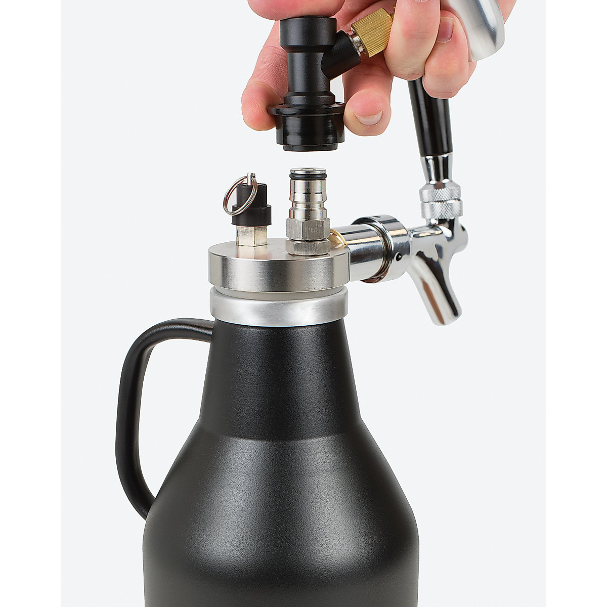 HomeCraft Beer Growler, 2-liter, Black