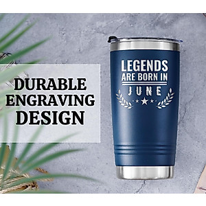 Onebttl Funny Birthday Gifts for Men, Happy Birthday Tumbler for Him, Coffee Mug with Lid, Mens Birthday Gift Ideas, Legends are Born in December