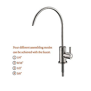 Drinking Water Faucet,Water Filtration Faucet,Drinking Water Purifier Faucet, Kitchen Water Filter Faucet, Brushed Nickel, Stainless Steel, RULIA PB1019