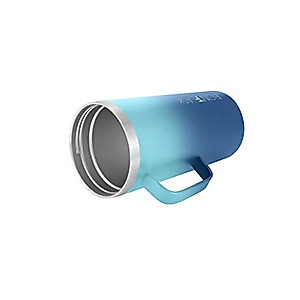 IRON °FLASK Grip Novelty Coffee Mug - Leak Proof, Vacuum Insulated Stainless Steel Bottle, Double Walled, Thermo Travel, Hot Cold, Water Metal Canteen - Blue Waves, 16 Oz - Classic Bottom