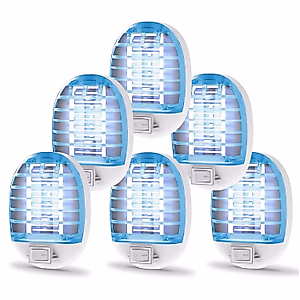 Bug Zapper Indoor, Electronic Fly Trap Insect Killer, Mosquitoes Killer Mosquito Zapper with Blue Lights for Living Room, Home, Kitchen, Bedroom, Baby Room, Office(6 Packs)