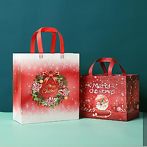 YANGTE Christmas Gift Bags Assorted Sizes 12 Pack - Extra Large and Large Gift Bags for Presents - Holiday Gift Bags for Marry Christmas Presents 4 Extra Large 15” and 4 Large 12”