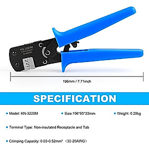 Knoweasy Micro Connector Pin Crimping Tool - Compatible with D-Sub, Molex, JST, and JAE Connectors - 32-20AWG / 0.03-0.52mm² - Perfect for Wire Crimping and Electrical Repairs