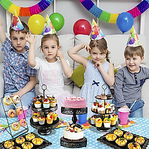 Black Cake Stand Set-7 Pcs Cake Stand Set-Dessert Table Display Set for Baby Shower, Wedding, Birthday Parties, Chrismas Celebration
