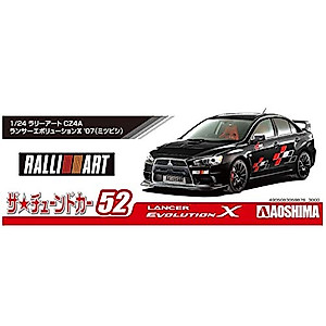 Aoshima Bunka Kyozai 1/24 The Tune Car Series No. 52 Mitsubishi Rally Art CZ4A Lancer Evolution X 2007 Plastic Model