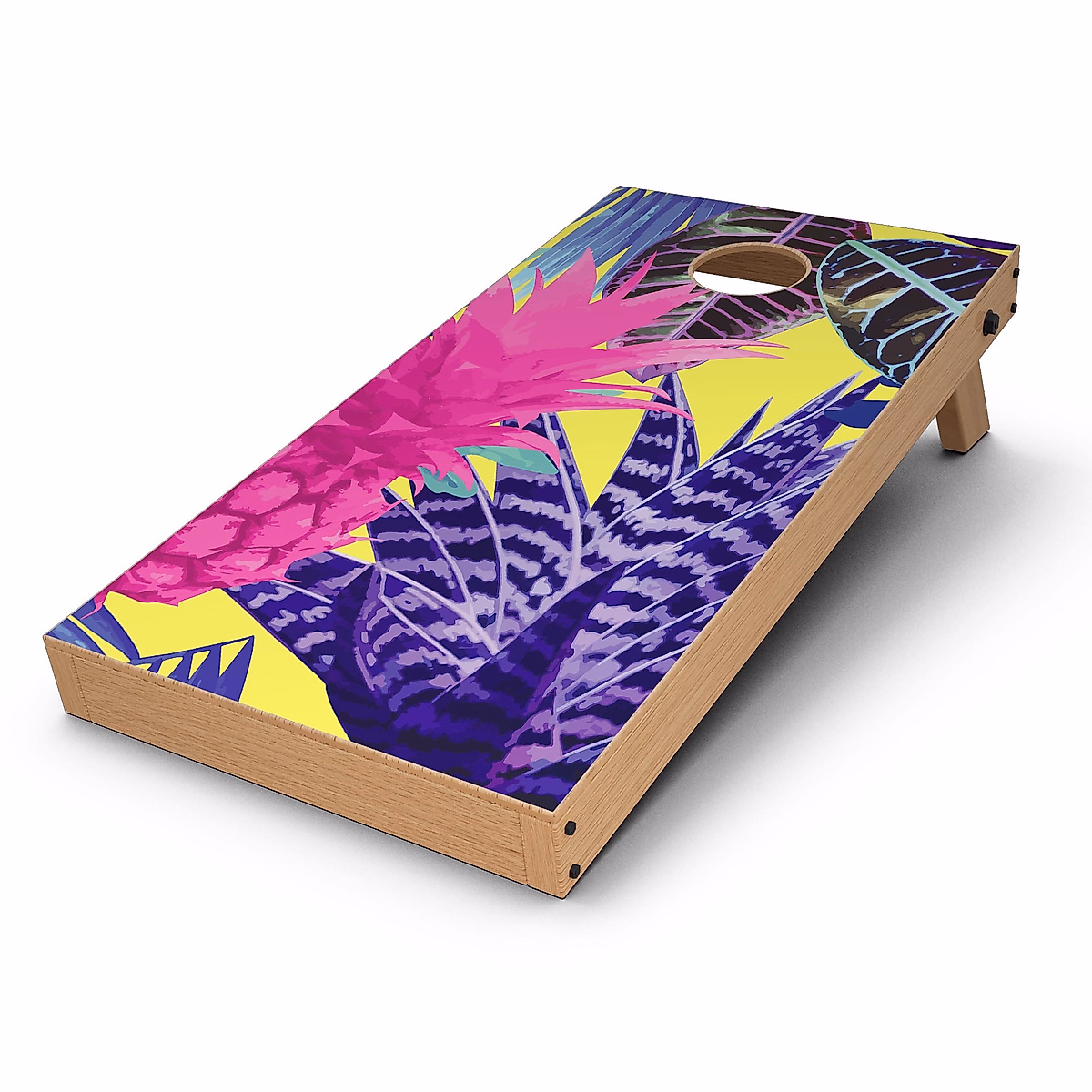 Design Skinz Summer Tropical Skin Set for Cornhole (Skin Only) - Hype Fluorescent Summer Pineapple Pattern