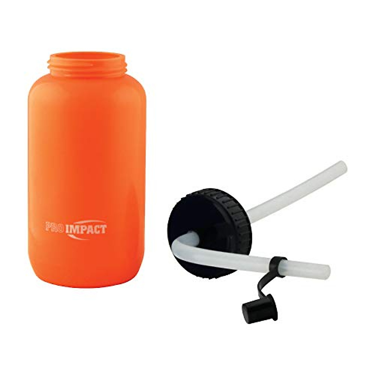 Pro Impact Squeezable Water Bottle Bendable Long Straw - LDPE BPA Free Plastic - Hydration for Baseball Hockey Gym MMA Yoga Boxing Cycling Softball Football Lacrosse (35.5 Oz.)