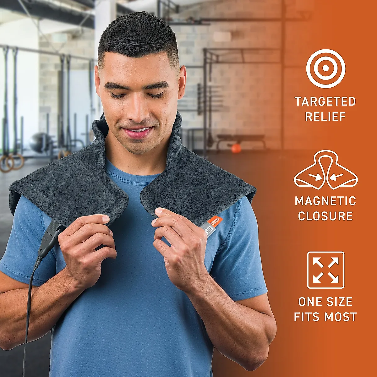 Pure Enrichment PureRelief Pro Far Infrared Neck & Shoulder Heating Pad - Deeper Muscle Relief, 4 Heat Settings, Auto Shut-Off, Universal Fit, Magnetic Closure, Dry/Moist Heat, Machine Washable