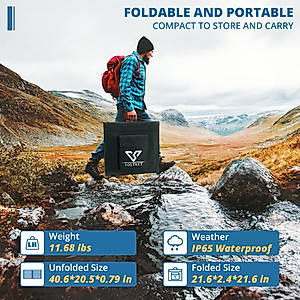 Voltset Foldable Solar Panel 100w 12 Volt Solar Panel Kit with MPPT Controller Folding Portabel Monocrystalline Solar Panel with Carry Bag for Camping, RV, Boat, Power Bank