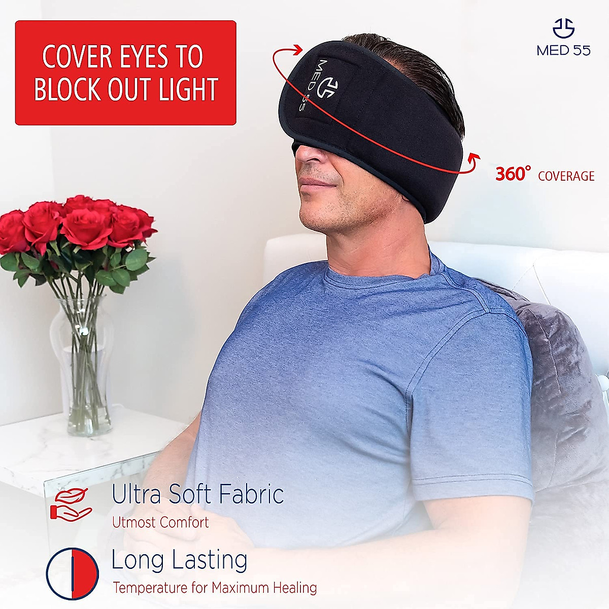 Headache & Migraine Relief Wrap Hat | Hot & Cold Gel Ice Pack, Warm Cold Compress Therapy Wrap for Tension Headache Relief, Stress, Pain & Sinus Pressure Reusable & Flexible with Adjustable Closure
