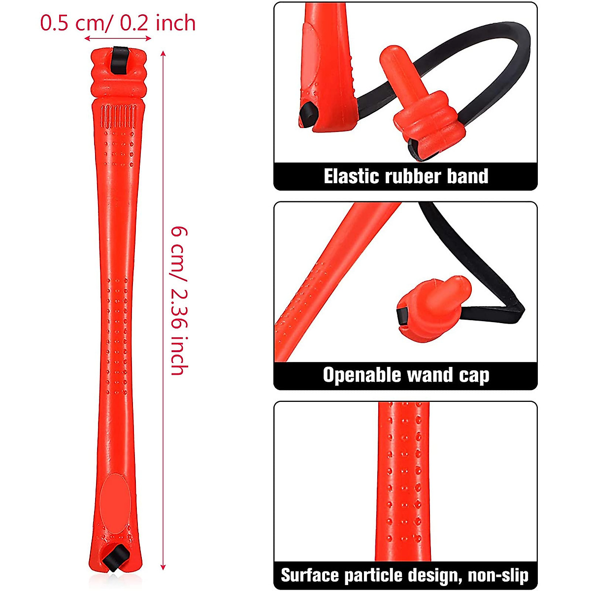 WILLBOND 60 Pcs Perm Rods Natural Long Short Hair Perm Rods with Elastic Rubber Band Non Slip Plastic Perming Cold Wave Kit for Women Hairdressing Styling Tool(0.2 Inch,Red)