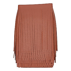 PH PandaHall 2 Yards Leather Fringe Trim, 5.9 Inch PU Leather Tassels Brown Tassel Trim DIY Dance Skirt Tassel Fringe Wrap Cover for Keychain Clothe Dress DIY Lamp Shade Bag Sewing Craft Embellishment