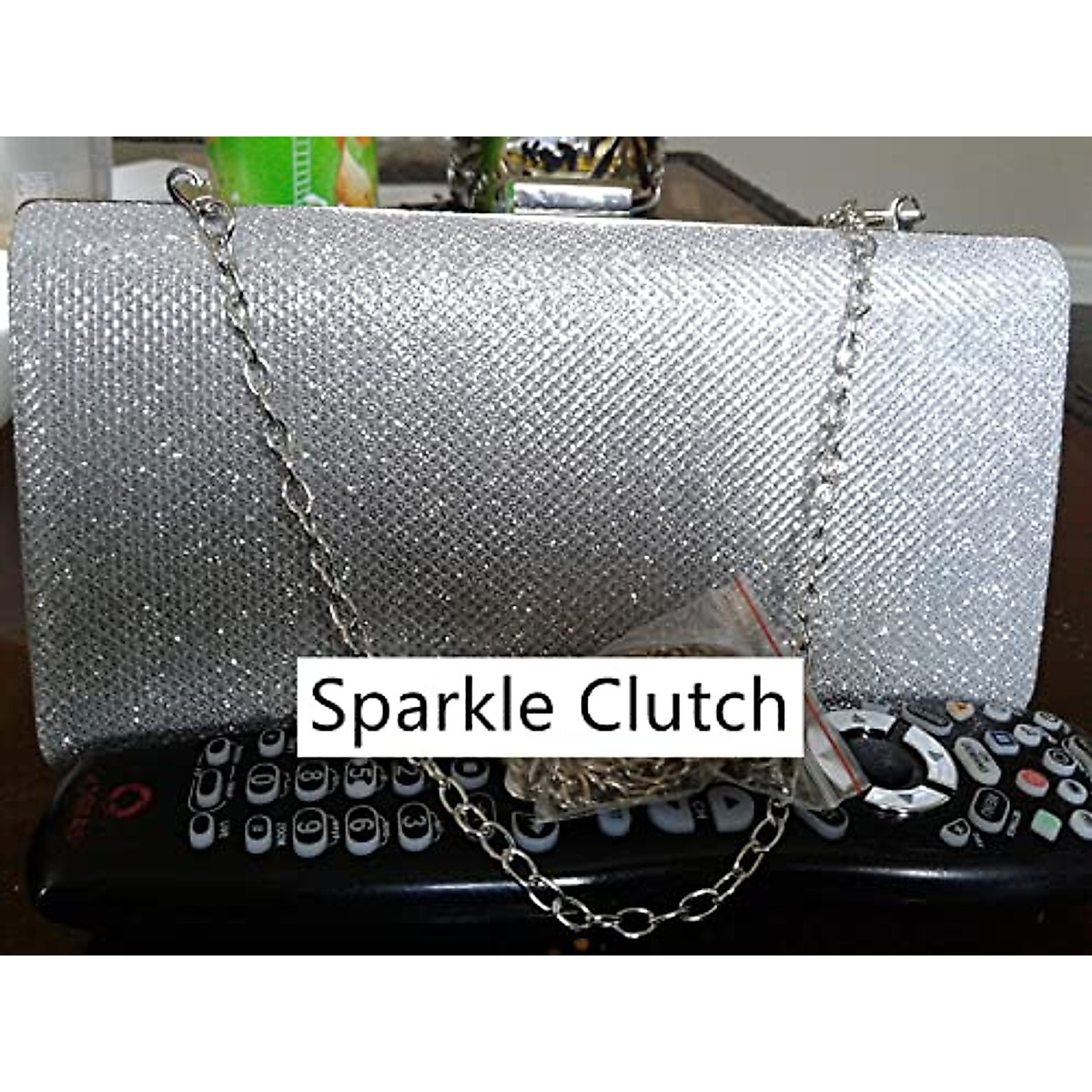 Womens Vintage Bag Envelope Clutch Silver Evening Handbag For Cocktail/Wedding/Party (Silver)