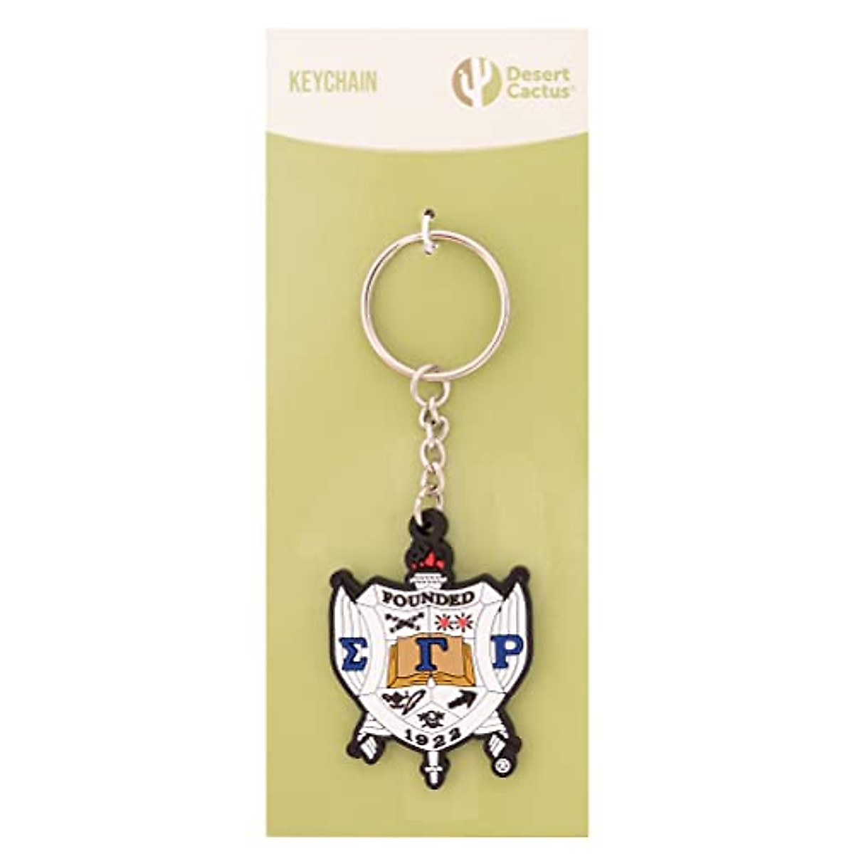 Desert Cactus Sigma Gamma Rho Keychain PVC Material Decorative Keychain Sigma (PVC Keychain - Crest)