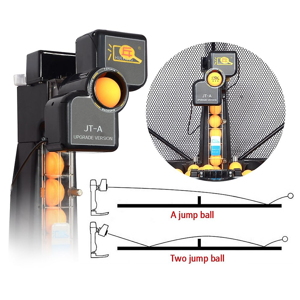 ZXMOTO Table Tennis Robot with Catch Net Automatic Ping Pong Robot Machine,Table Tennis Machine for Training with 40mm+ Table Tennis Balls