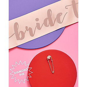 xo, Fetti Rose Gold Bachelorette Party Sash - Bride To Be | Bachelorette Party Decorations - Sash for Bride | Bridal Shower Gift | Engagement Party Decoration | Bach Favor