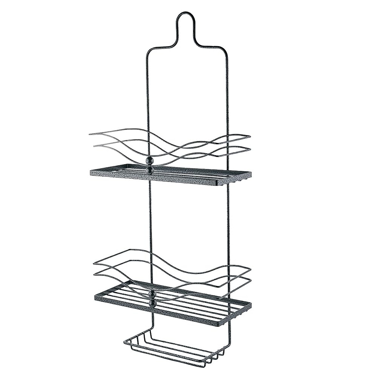 TRIO HOME Hanging Shower Caddy, Shower Caddy Over Showerhead No Blocking to Shower Head, Rustproof Shower Organizer, Shampoo Soap Holder, Bathroom Large Hanging Shower Caddy - Speckled Black