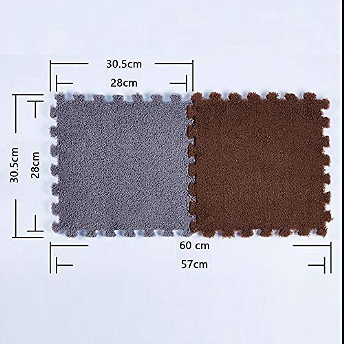 ALGFree Soft Foam Play Mats, Suede Interlocking Tiles Non-Slip Splice Protective Flooring Mats Childrens Room Crawling Mat， 30x30x1cm，Free Splicing (Color : E, Size : 20pcs)