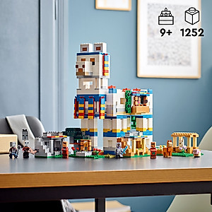 LEGO Minecraft The Llama Village Farm House Toy Building Set 21188, Minecraft Gift Idea for Kids, Boys, Girls Age 9+ Years Old, Create a Minecraft Village with 6 Customizable Buildings and Minifigures