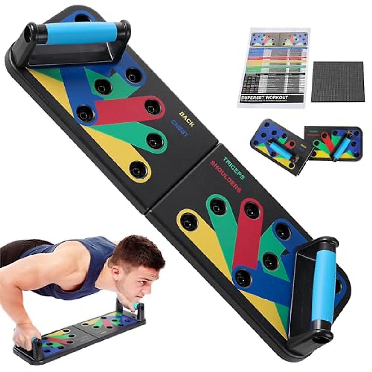 Pro Deals Push Up Board 9 in 1 Strength Training Equipment | Professional Home Workout Push Up Fitness Stand For Floor | Multi-functional Push Up Board for Men | Portable Gym For Chest, Abdominal,