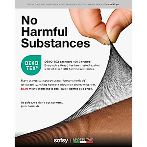 sofsy Premium Italian-Made Sheer Thigh Highs for Garter Belt | Women's 15 Denier Silky-Touch Lingerie Stockings | Ice White - Large