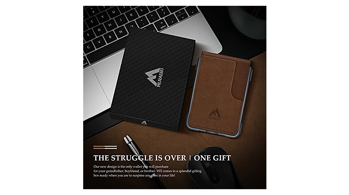 MURADIN Tactical RFID Wallet for Men | Aluminum Money & Card Holder