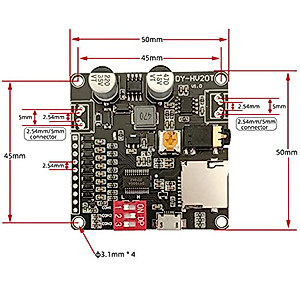 DY-HV20T 12V/24V Power supply10W/20W Voice Playback Module Supporting Micro SD Card MP3 Music Player for Arduino