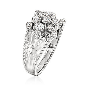 Ross-Simons 0.10 ct. t.w. Diamond Bubble Ring in Sterling Silver. Size 7