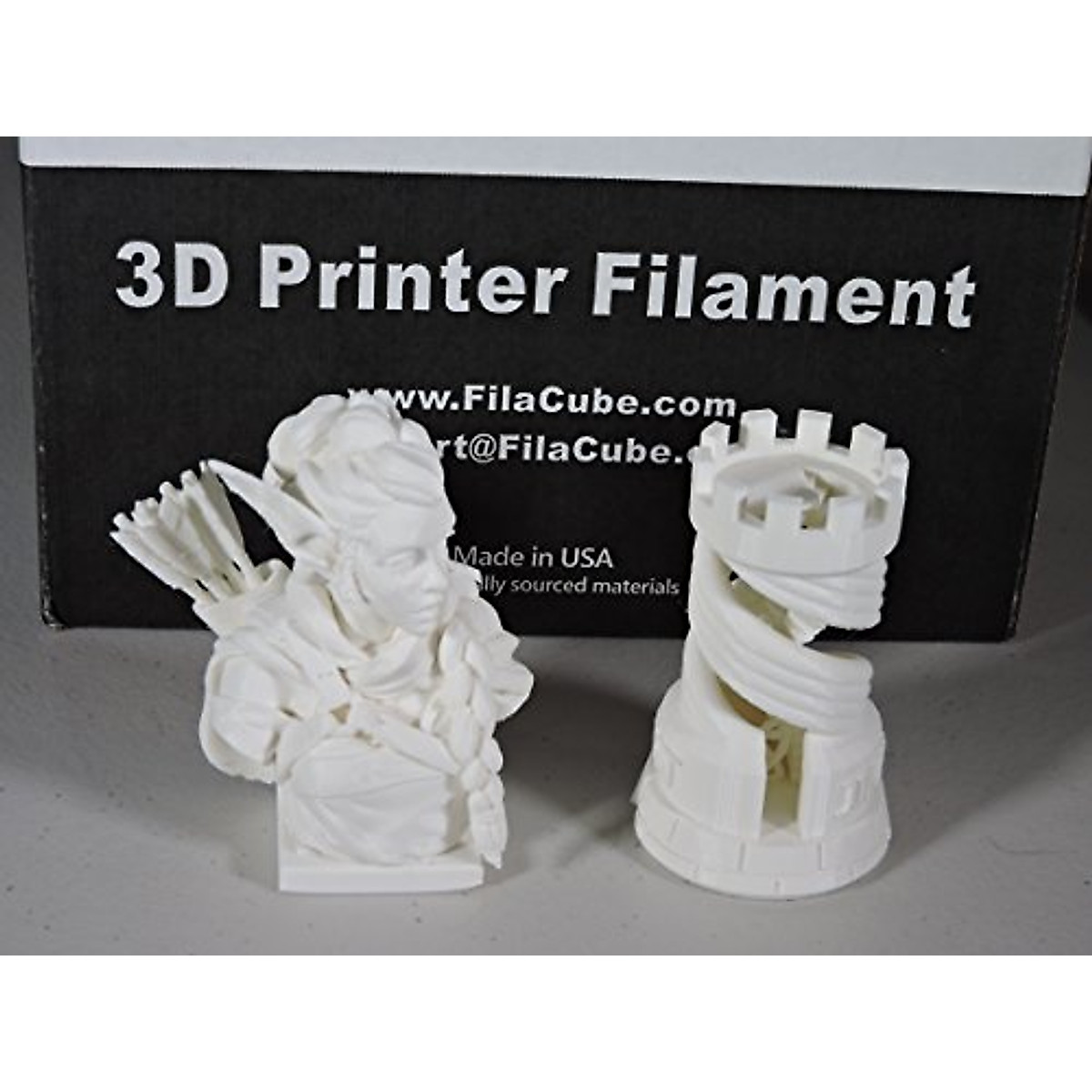 White 1.75mm 5KG Spool (11 lbs/roll) FilaCube PLA 2 (PLA 2nd Generation) Pure Real White 3D Printer Filament [Made in USA] polylactic Acid FDM