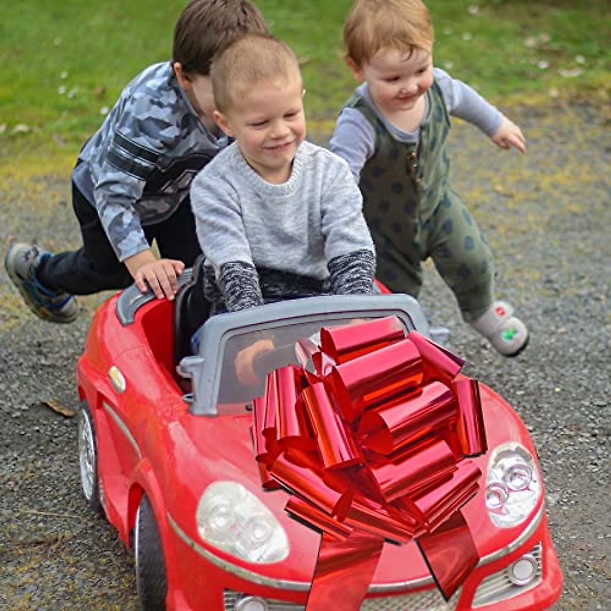 BESCRCL Big Red Car Bow, Extra Large Bow 16in for Car Gift, Giant Birthday Presents Bows, Christmas Presents, Large Gift Decoration Bows