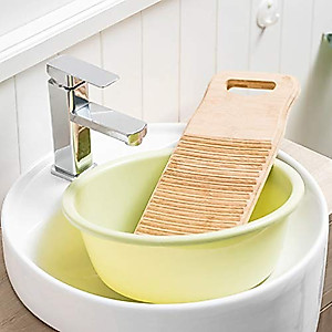 TOPBATHY Wood Washboard Practical Clothes Bamboo Washboard Anti-slip Laundry Cleaning Board Manual Clothes Washing Tool for Home School - 60cm