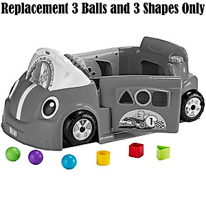 Replacement Parts for Fisher-Price Laugh and Learn Smart Stages Crawl Around Car - DJD09~3 Balls and 3 Shapes ~ Also Works with Models CJM93 and Y7749