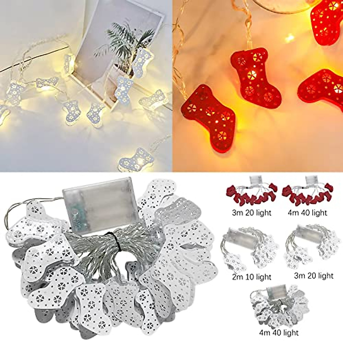 LED Silver Wire Fairy String Lights 6.56Ft 10LED Christmas String Lights Battery Box String Lights for Christmas Tree Room Bedroom Décor