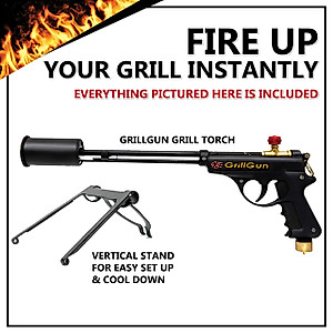 GRILLBLAZER GrillGun Basic Grill Torch & Lighter - Charcoal and Wood Starter - Professional Grilling and BBQ Handheld Blowtorch for Chefs, Men and Women Who Want to have the Best Tool for the Job
