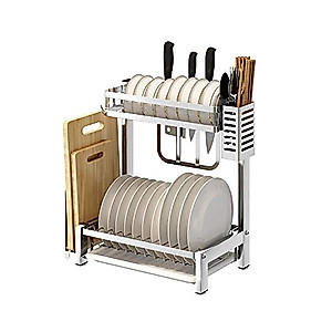 PDGJG 304 Stainless Steel Dish Rack Drain Rack Drying Filter Tableware Storage Box Dishes Dishes Supplies Kitchen Racks 2 Layers