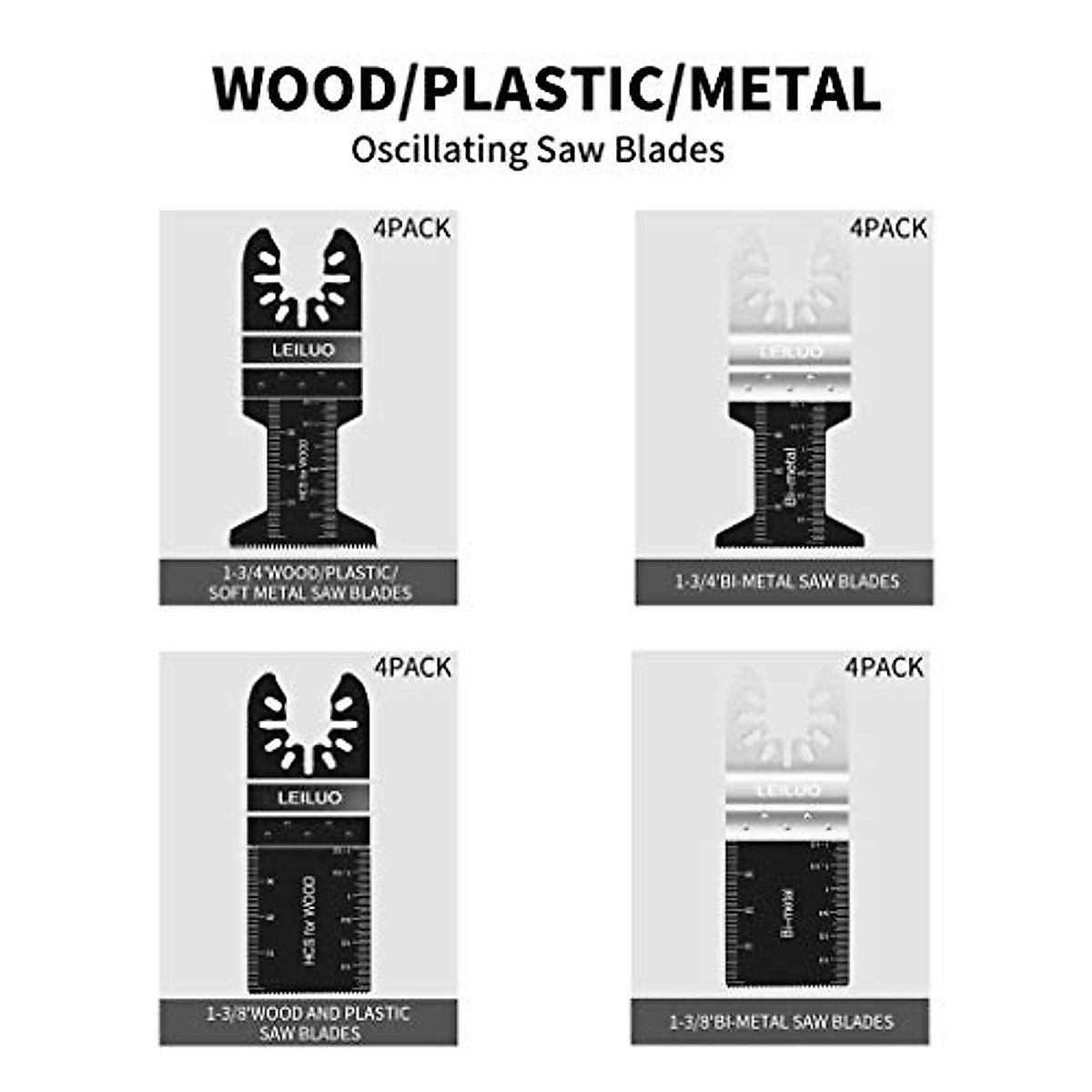 31Pcs Multitool Blades LEILUO Wood Metal Drywall Oscillating Tool Saw Blades Universal Quick Release Multitool Accessories Kit Packed by Storage Bag for Dewalt Milwaukee Makita and More