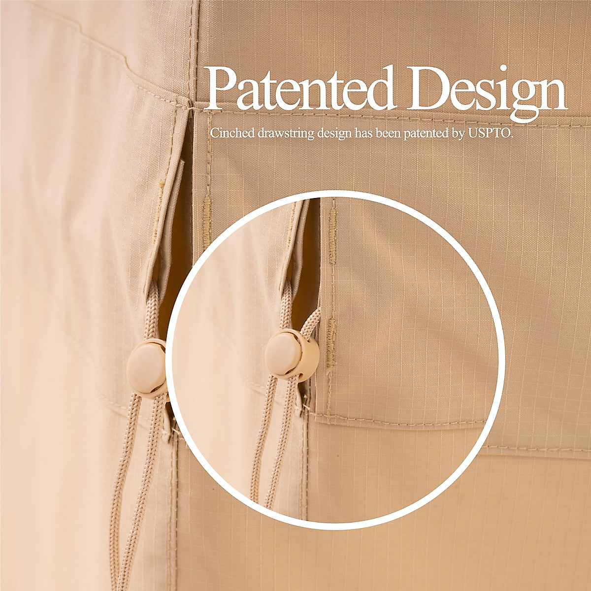 WJ-X3 Patio Chair Cover, Outdoor Lounge Cover, Heavy Duty, Waterproof Lawn Chair Covers, 43W x 42D x 42H, Beige, 2-Pack