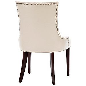 Safavieh Mercer Collection Erica Leather Button-Tufted Side Chair, Cream