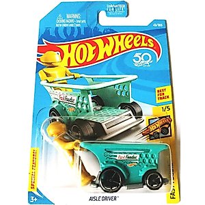 Hot Wheels 2018 50th Anniversary Fast Foodie Aisle Driver (Shopping Cart Car) 43/365, Teal