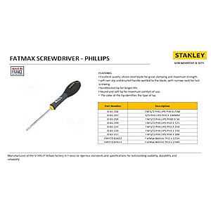 Stanley FMHT0-62622 PH2x4.92" Flared Bolster Screwdriver, Multicolor