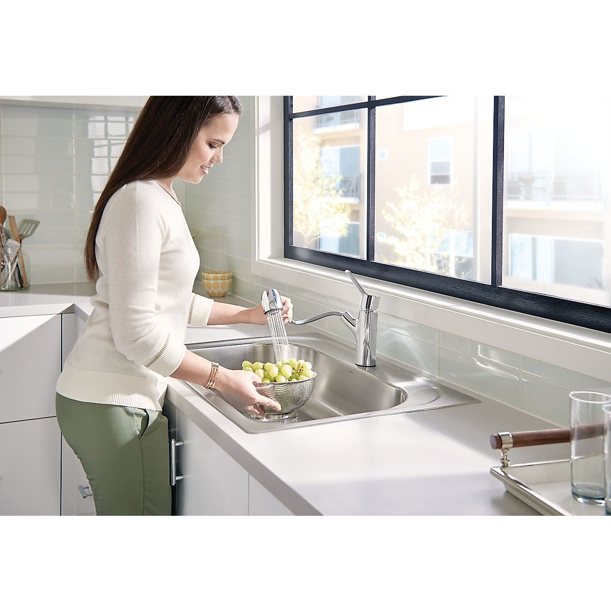 Moen 7585C Method One-Handle Pullout Modern Kitchen Faucet with Power Clean, Chrome