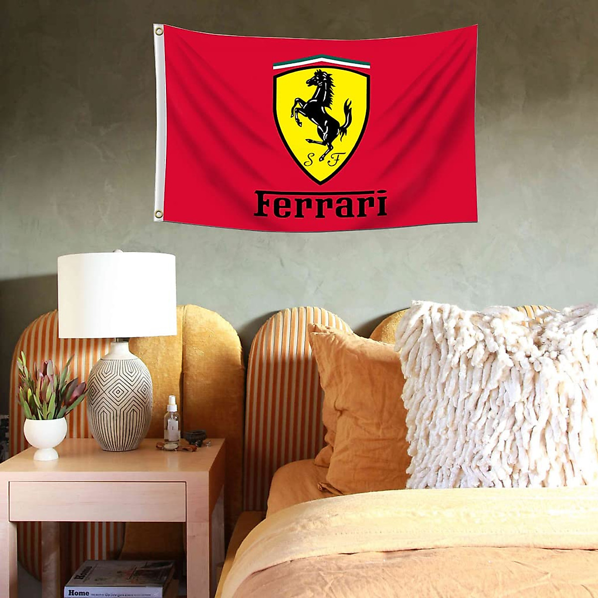 AMAKKFY Ferrari Racing Flag Wall Banner Tapestry for Garage Dorm Man Cave Room College Decor