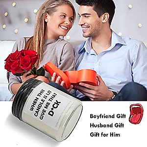 When This Candle is Lit Give Me That Dxxxck Candle, Soy Candle Dirty Sexy Funny Lavender Candle for Boyfriend Husband Girlfriend Wife Gifts