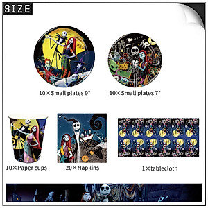 Nightmare before Christmas Party Supplies Jack Sally Birthday Party Decorations Includes Tablecloth Cups Plates Napkins for Nightmare before Christmas Birthday Baby Shower Decor