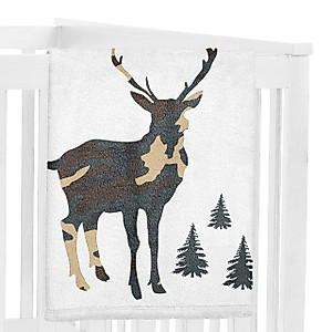 Sweet Jojo Designs Woodland Camo Deer Boy Milestone Blanket Monthly Newborn First Year Growth Mat Baby Shower Memory Keepsake Gift Picture - Beige Green Black Rustic Forest Animal Camoflauge Arrows
