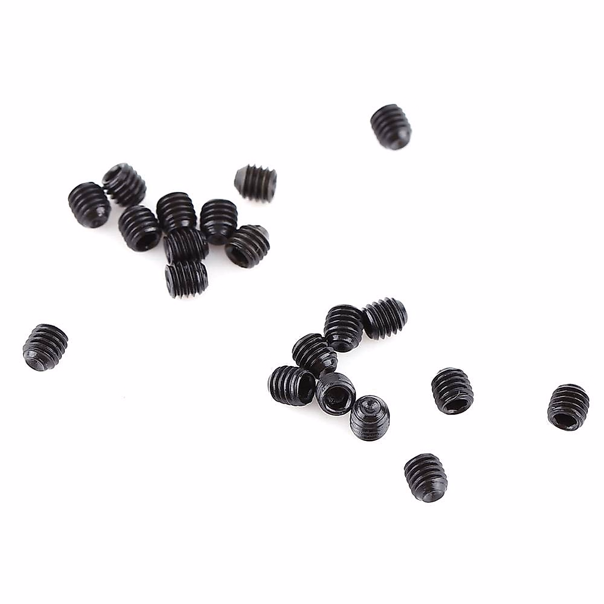 Fdit 200pcs M3 Black Carbon Steel Socket Cup Point Grub Set Screw Assortment