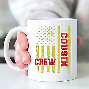 Cousin Crew Outdoor Camp Gift - Grey Multicolored Unisex Sweat for Kids & Men - 11 Oz White Ceramic Coffee Mug