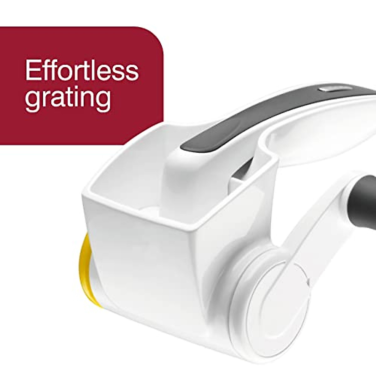 Zyliss Classic Cheese Grater - Handheld Rotary Cheese Grater - Hard Cheese, Vegetable, Nut Grater - Steel Crank Kitchen Shredder for Right- and Left-Handed Cooks - White, 6.5"