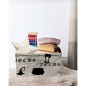 Halloween HOCUS POCUS Storage Bins Large Foldable Storage Baskets for Shelves, Waterproof Cube Storage Boxes with Handles for Closet Nursery Cabinet Living Room Laundry - Magic Witch